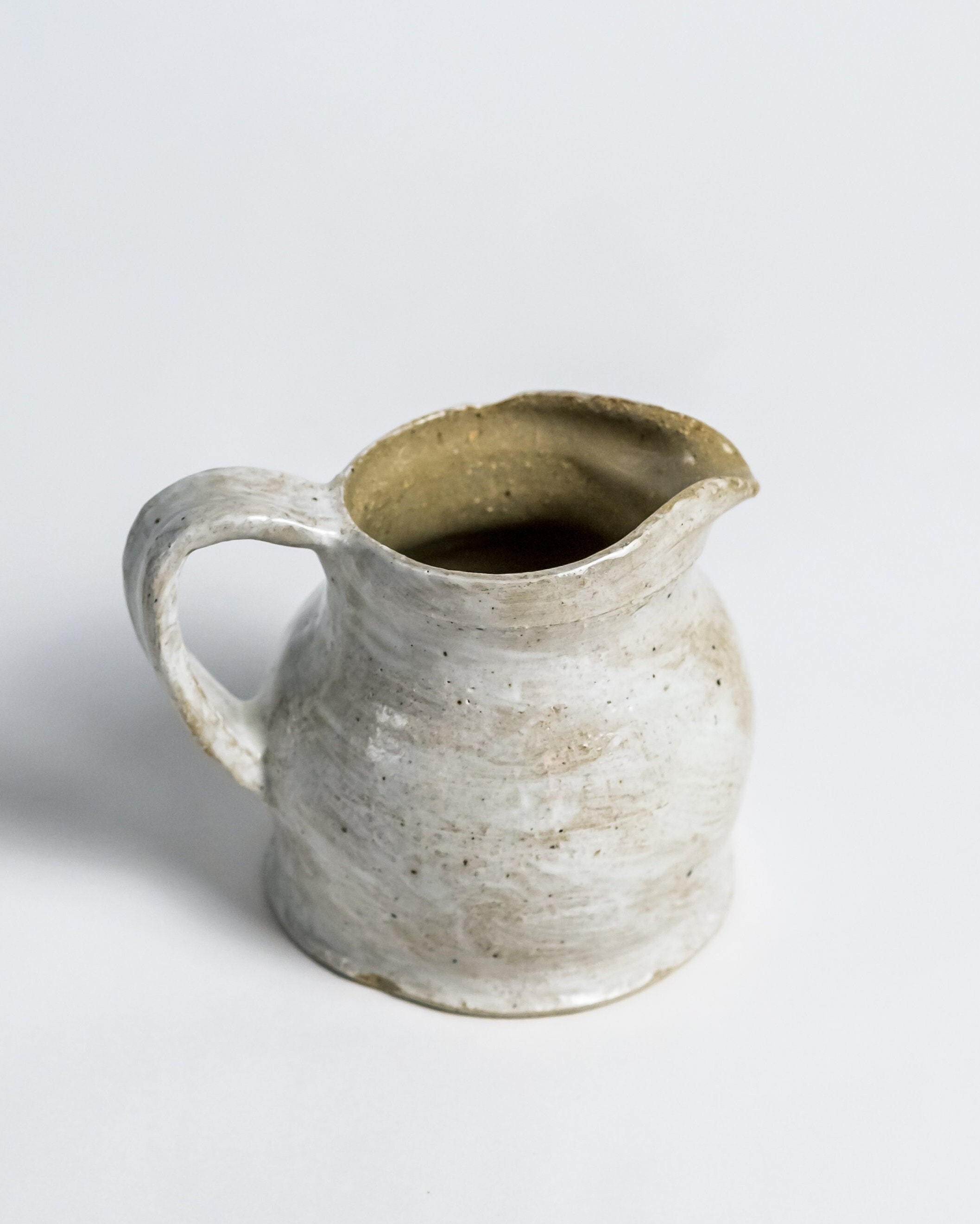 Handmade White Heart Milk Jug - Olena's Etched Ceramic Pitcher With ...