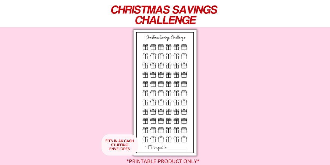 DIGITAL A6 Christmas Savings Challenge Printable - Etsy
