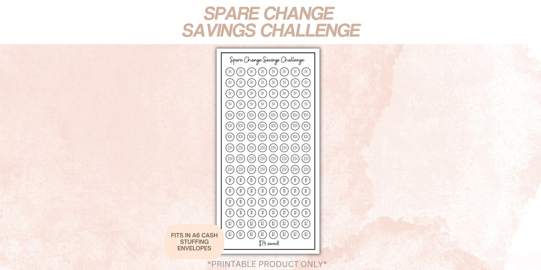 DIGITAL A6 Spare Change Savings Challenge - Etsy
