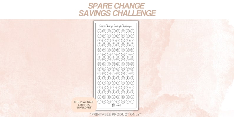 DIGITAL A6 Spare Change Savings Challenge - Etsy