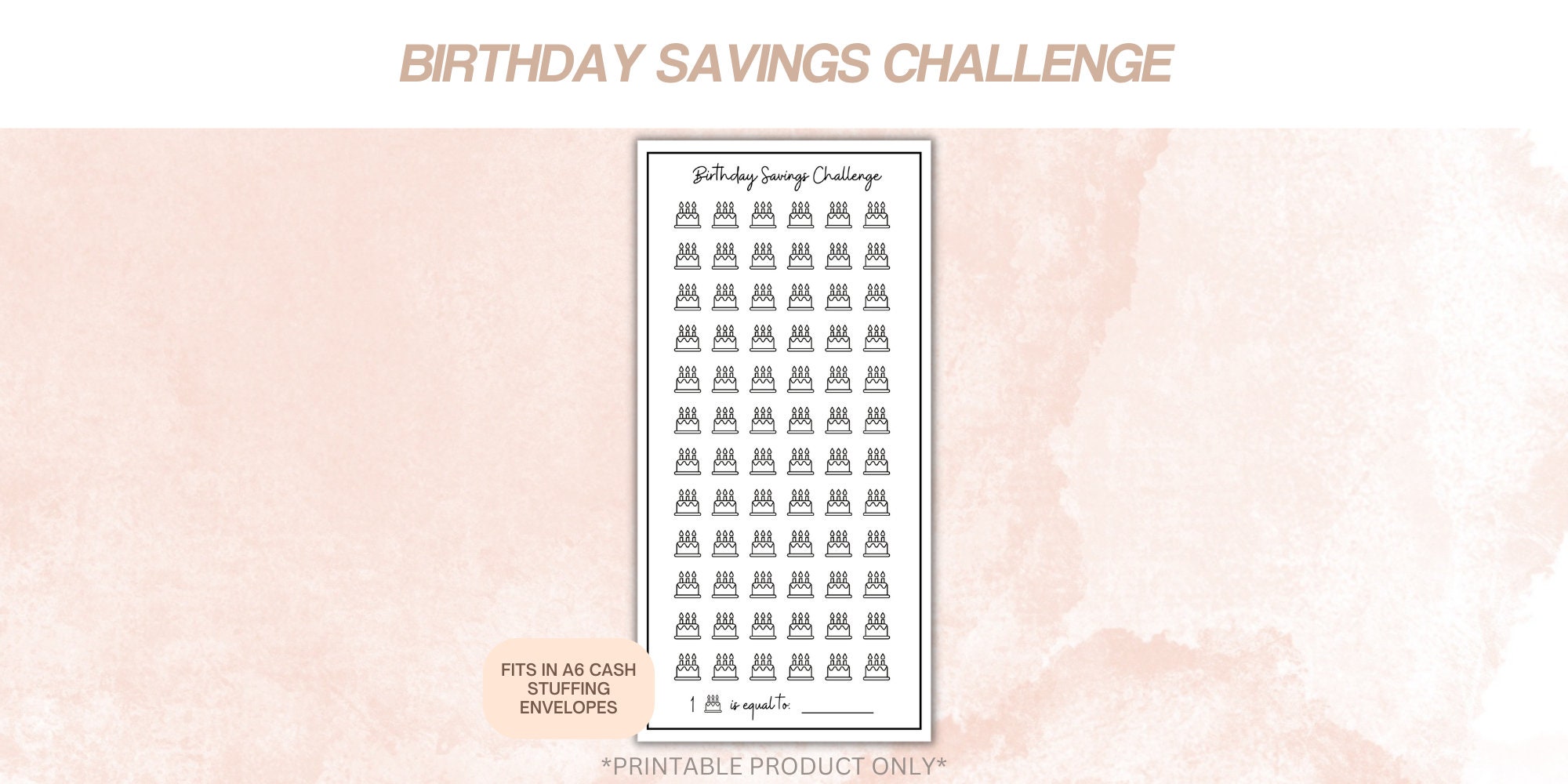 DIGITAL A6 Birthday Savings Challenge - Etsy