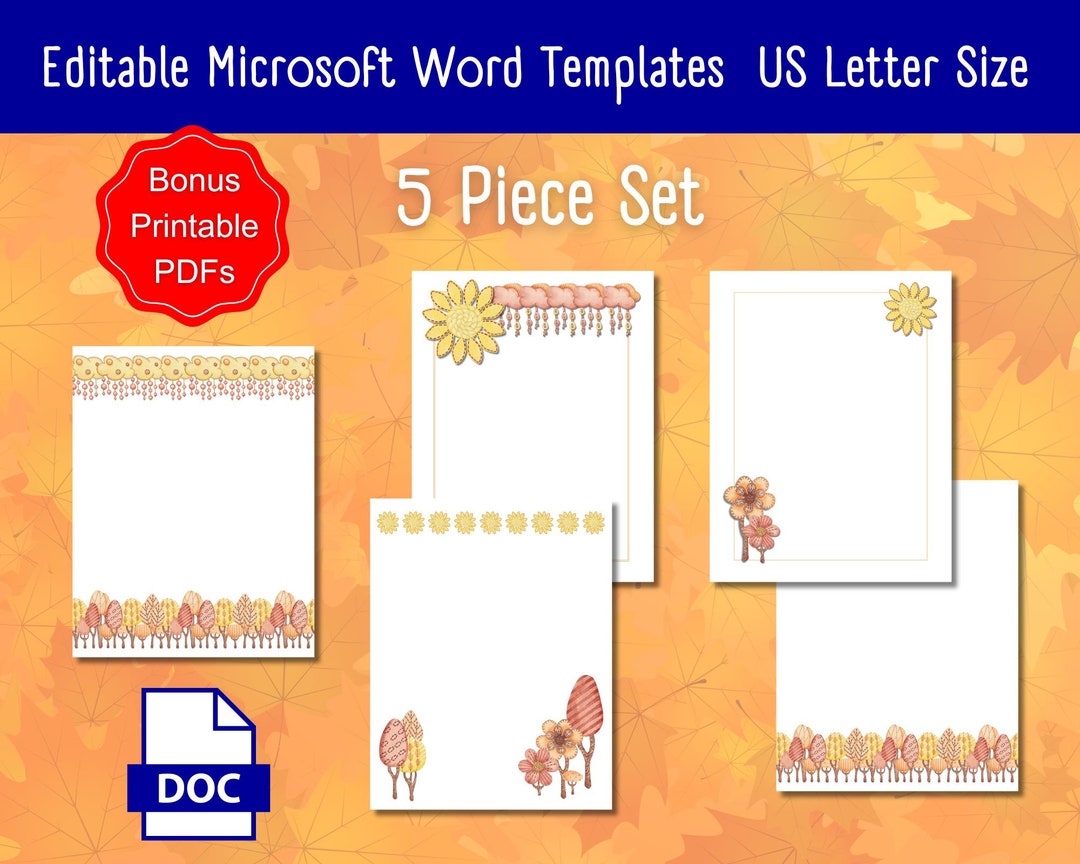 Autumn Microsoft Word Templates, Editable Microsoft Word Background ...