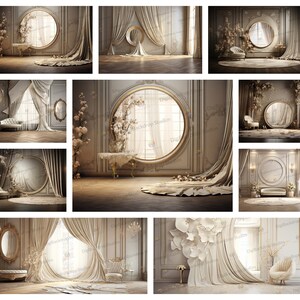 Opulent Floral Drapery Backdrops: High-res PNG/JPG for Canva, Photoshop ...