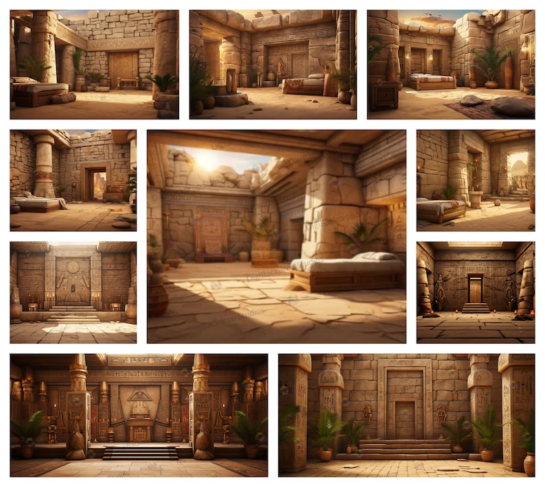 Egyptian Royal Chamber Backdrops: Pharaoh Pyramid PNG/JPG (digital ...