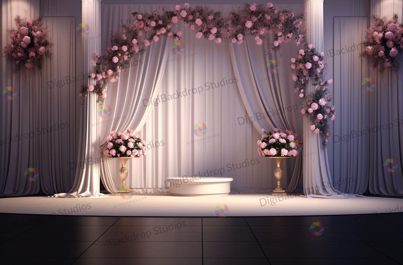 Wedding Backdrop: 25 HD Elegant Curtain Overlays (digital Download) - Etsy