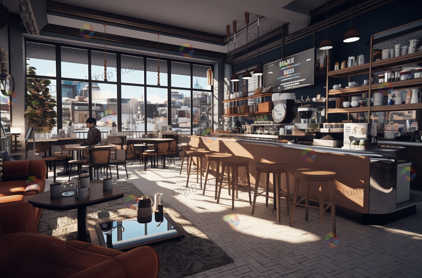 Digital Backdrops for Fine Art Photography Coffee Shop Composite ...