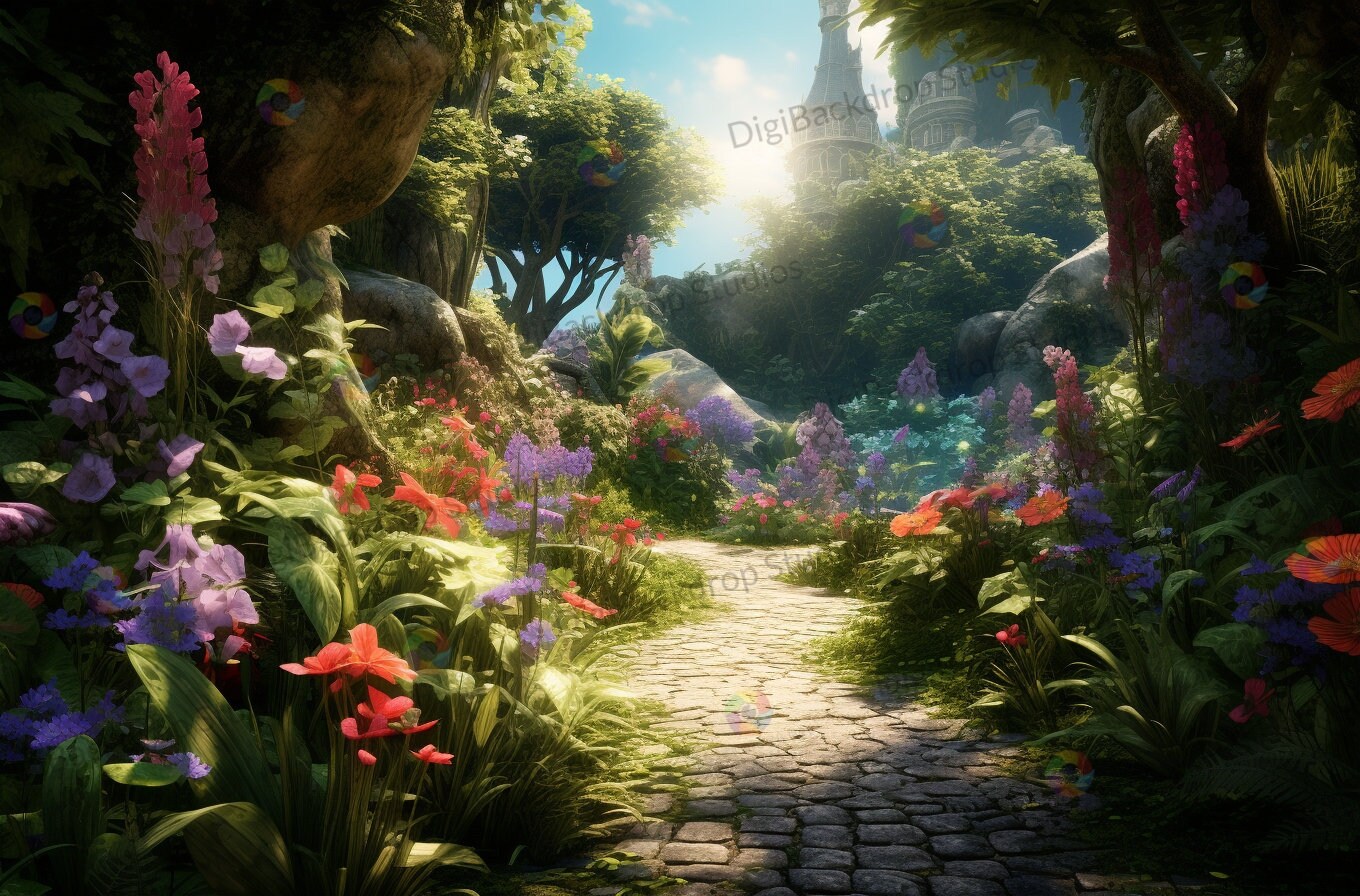 Digital Background for Canva Art Photography Photoshop Lush Garden ...