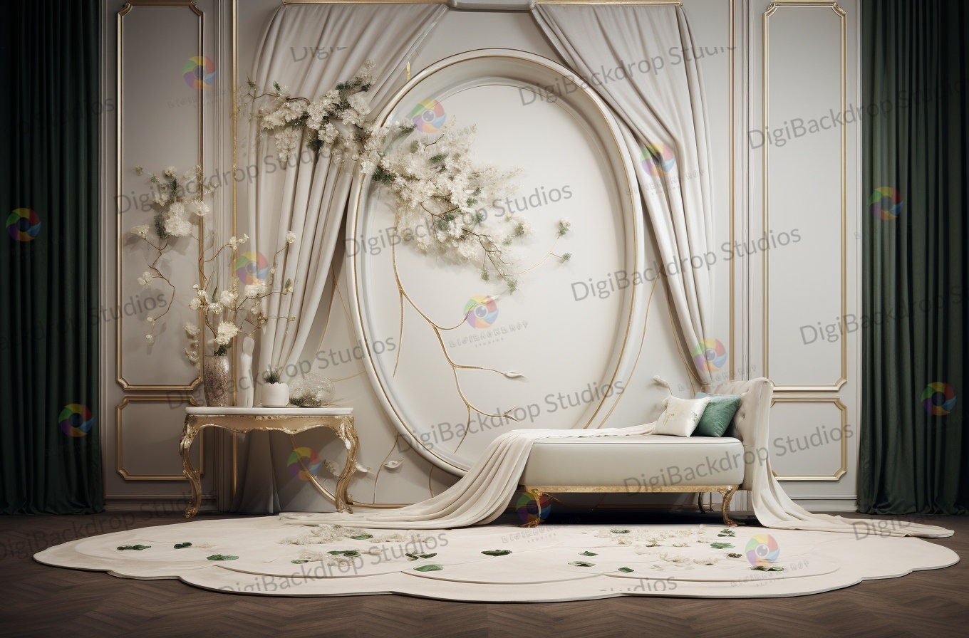 Opulent Floral Drapery Backdrops: High-res PNG/JPG for Canva, Photoshop ...