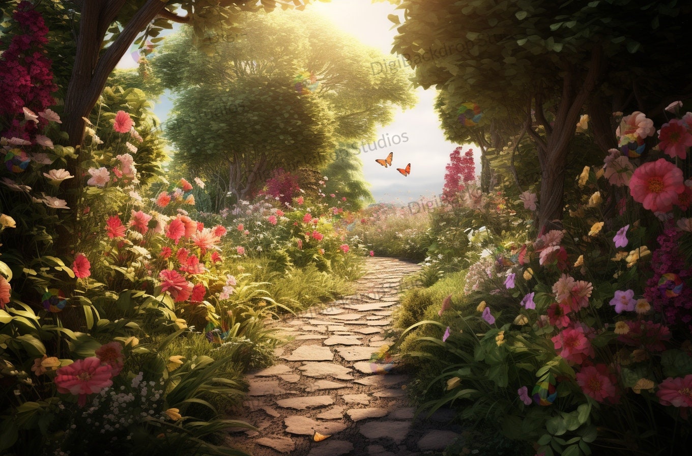 Digital Background for Canva Art Photography Photoshop Lush Garden ...