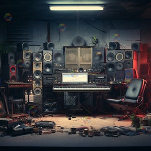 Rhythmic Reverie Digital Backdrops – Home Music Studio Fine Art ...