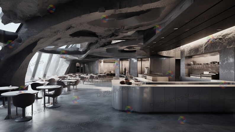 Gray Future Lounge Digital Backdrops – Futuristic Fine Art Photography ...