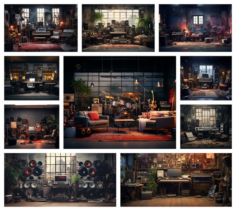 Rhythmic Reverie Digital Backdrops – Home Music Studio Fine Art ...