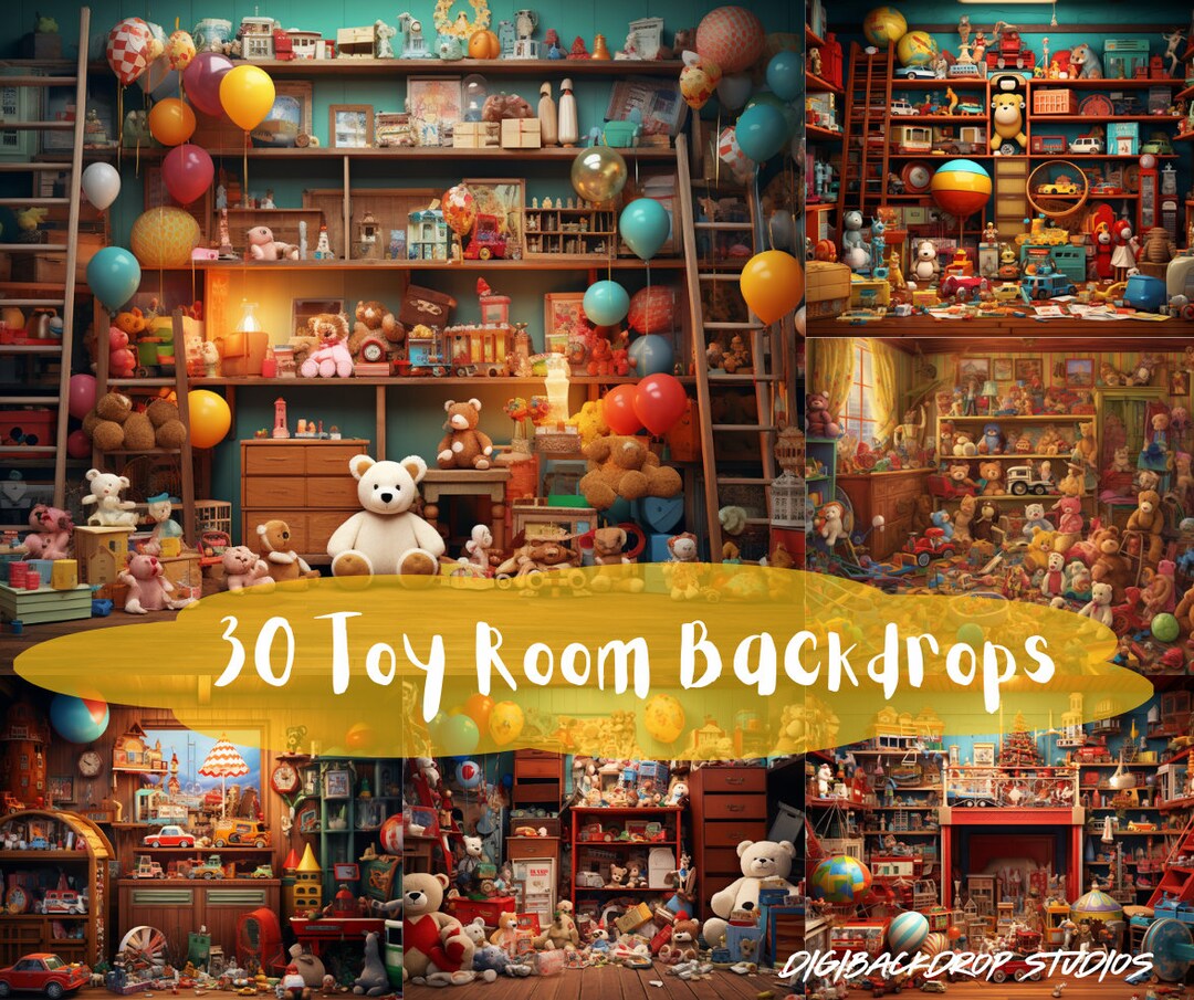Toy Room Digital Backdrops: Nostalgic Kids Photography (digital ...