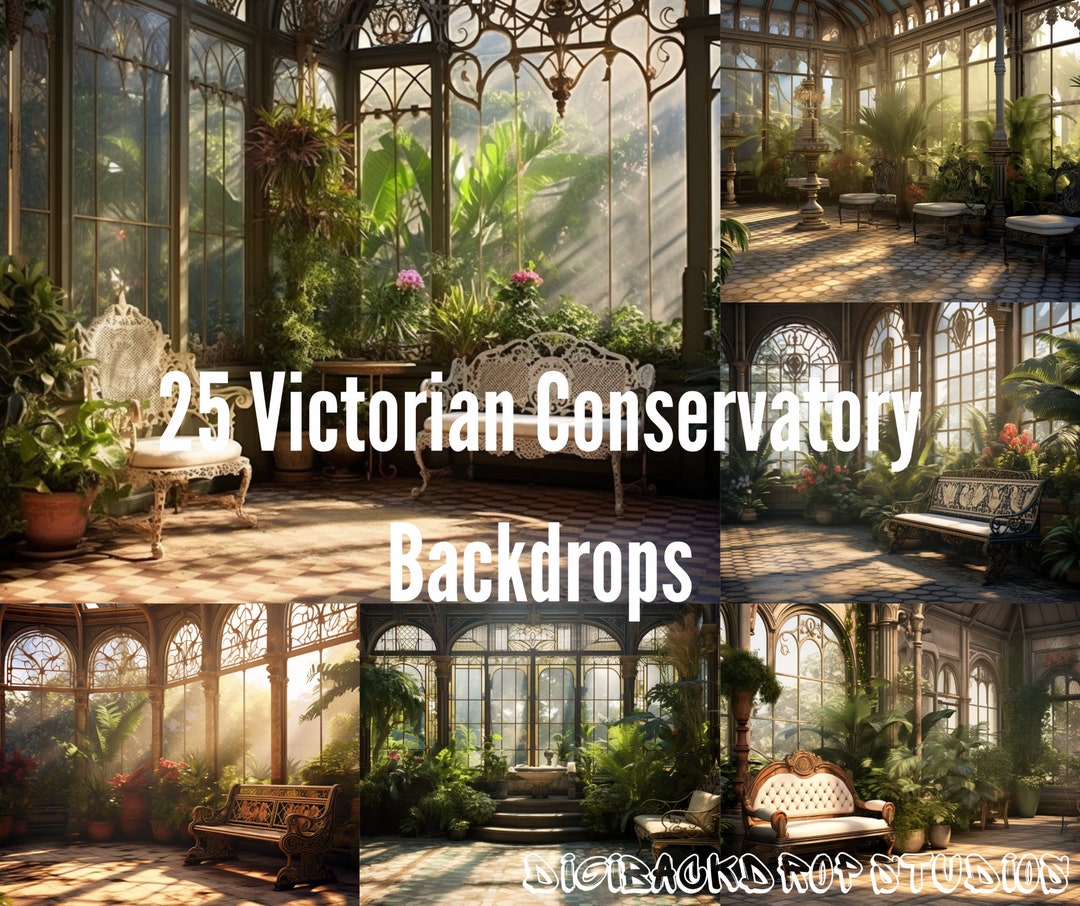 Victorian Conservatory Digital Backdrops: Nature Photography Overlays ...