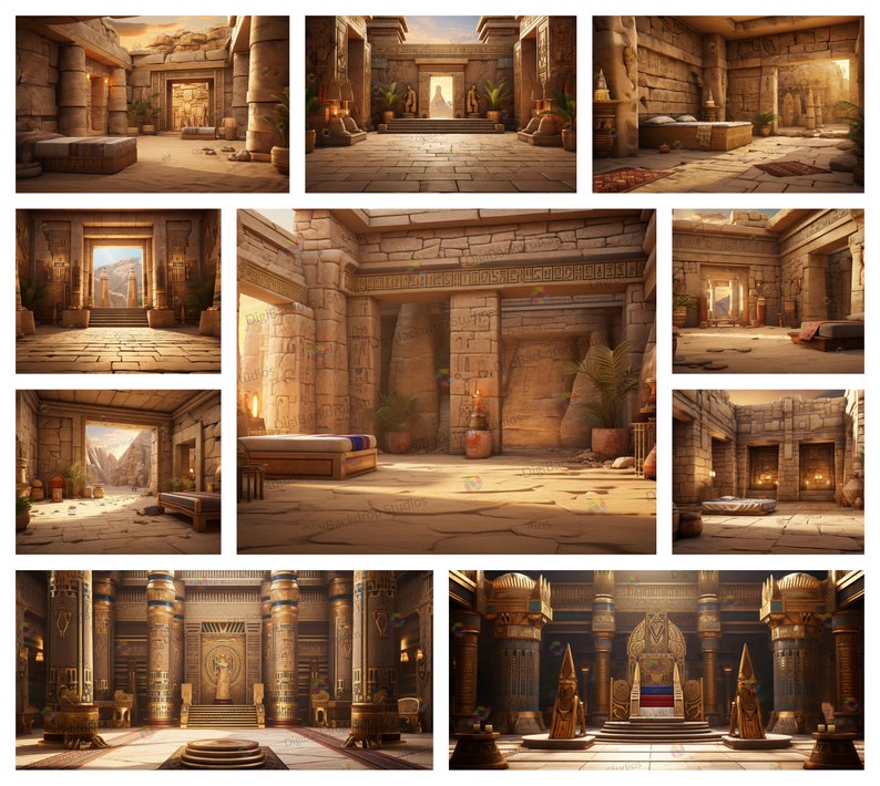 Egyptian Royal Chamber Backdrops: Pharaoh Pyramid PNG/JPG (digital ...