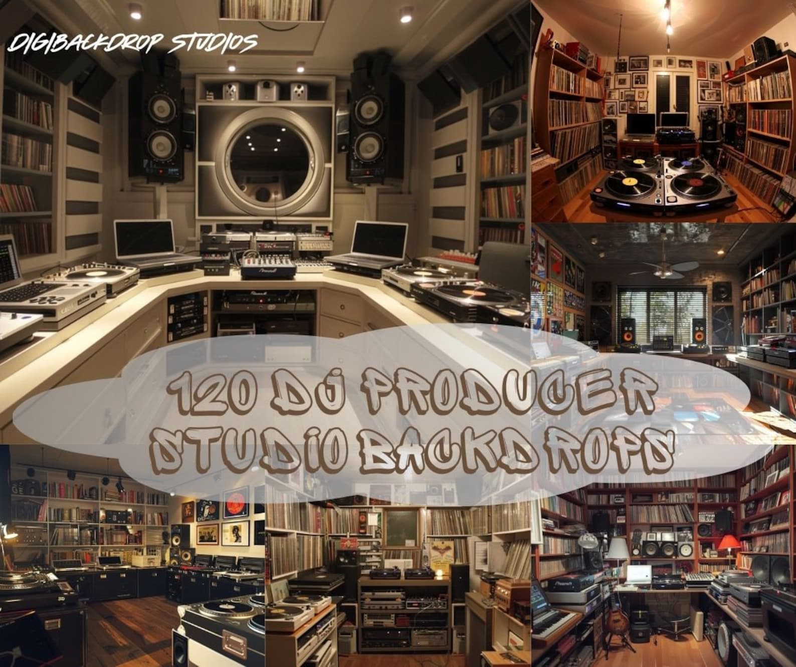 DJ Producer Studio Backdrops: High-res PNG/JPEG Downloads - Etsy