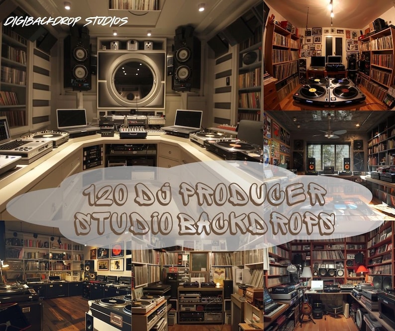 DJ Music Producer Home Studio Digital Backdrops Studio Zoom Background ...