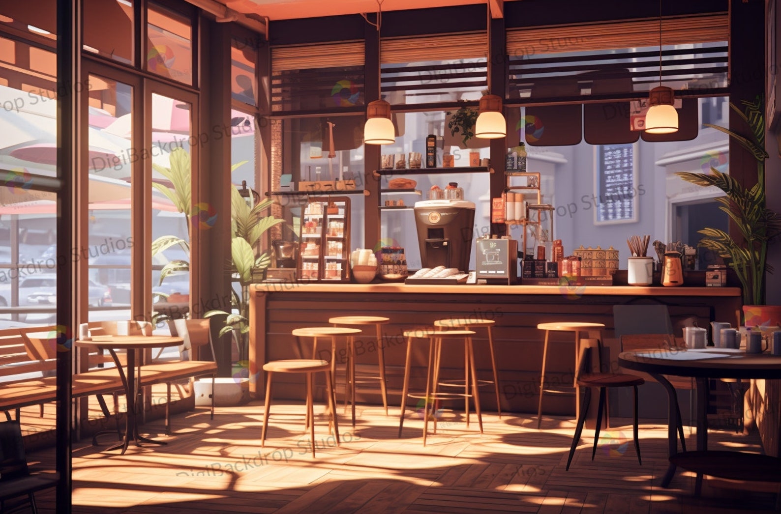 Digital Backdrops for Fine Art Photography Coffee Shop Composite ...