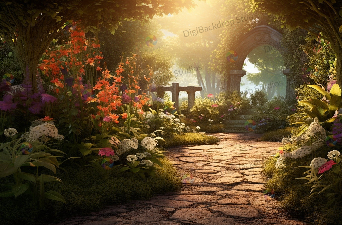 Digital Background for Canva Art Photography Photoshop Lush Garden ...