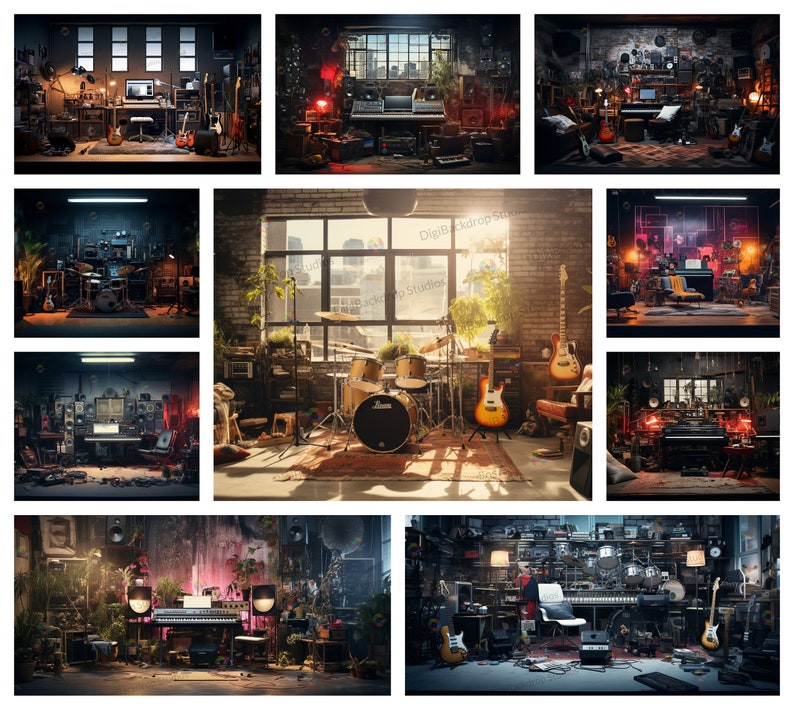 Rhythmic Reverie Digital Backdrops – Home Music Studio Fine Art ...