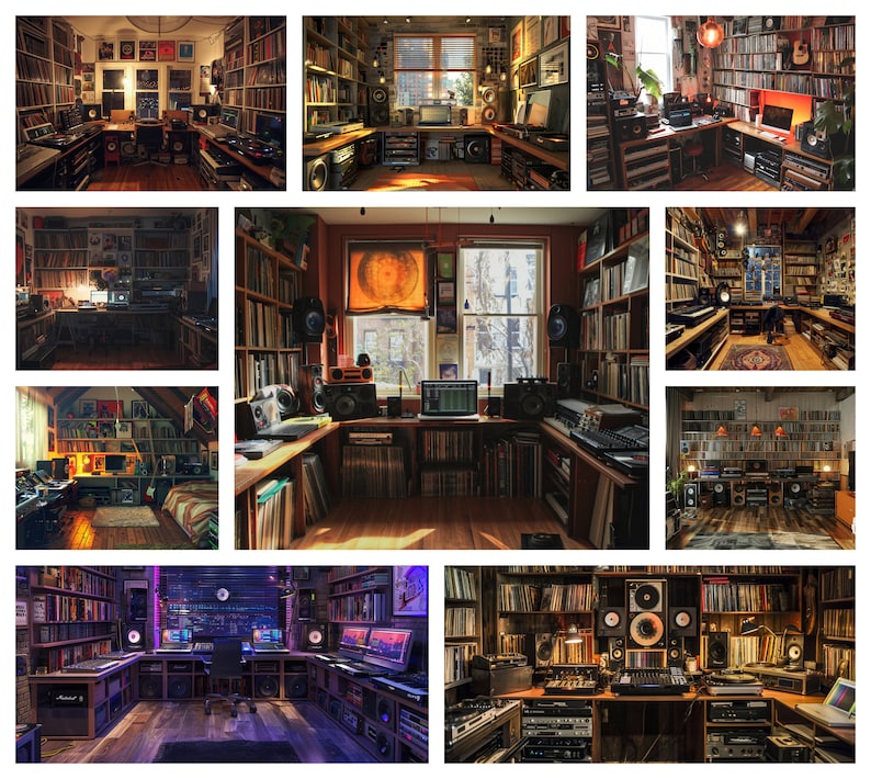 DJ Music Producer Home Studio Digital Backdrops Studio Zoom Background ...