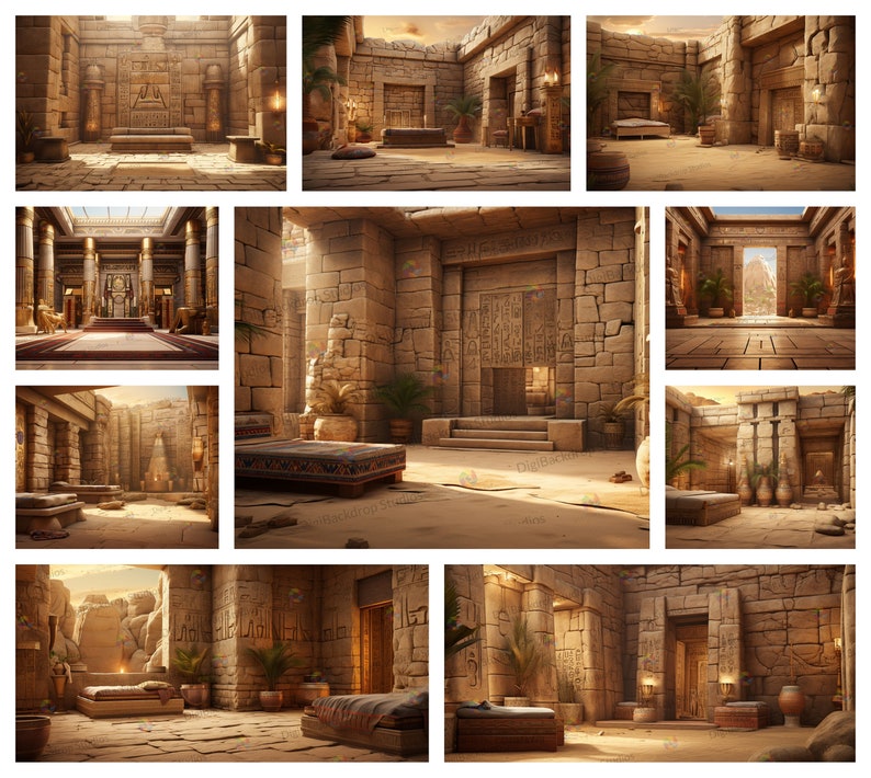 Egyptian Royal Chamber Backdrops: Pharaoh Pyramid PNG/JPG (digital ...
