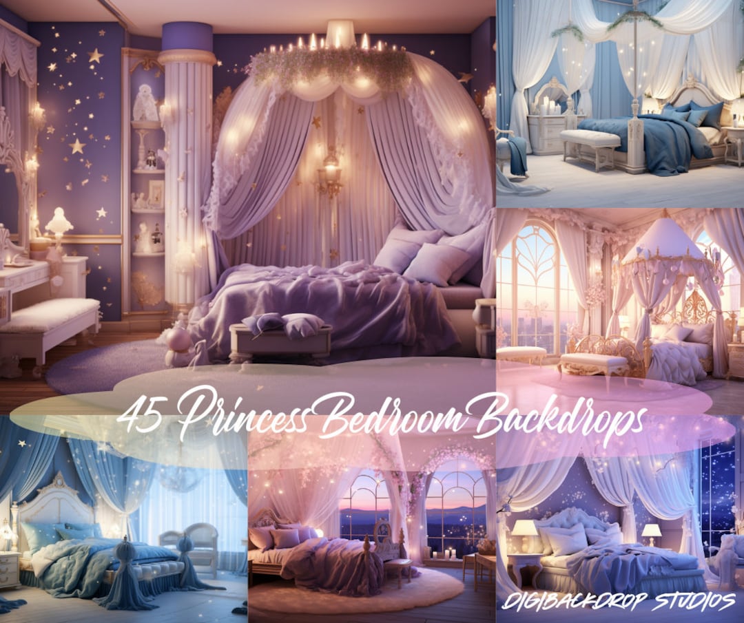 Princess Bedroom Digital Backdrop: Fairytale Photography Overlay (PNG ...
