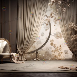 Opulent Floral Drapery Backdrops: High-res PNG/JPG for Canva, Photoshop ...
