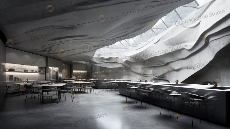 Gray Future Lounge Digital Backdrops – Futuristic Fine Art Photography ...