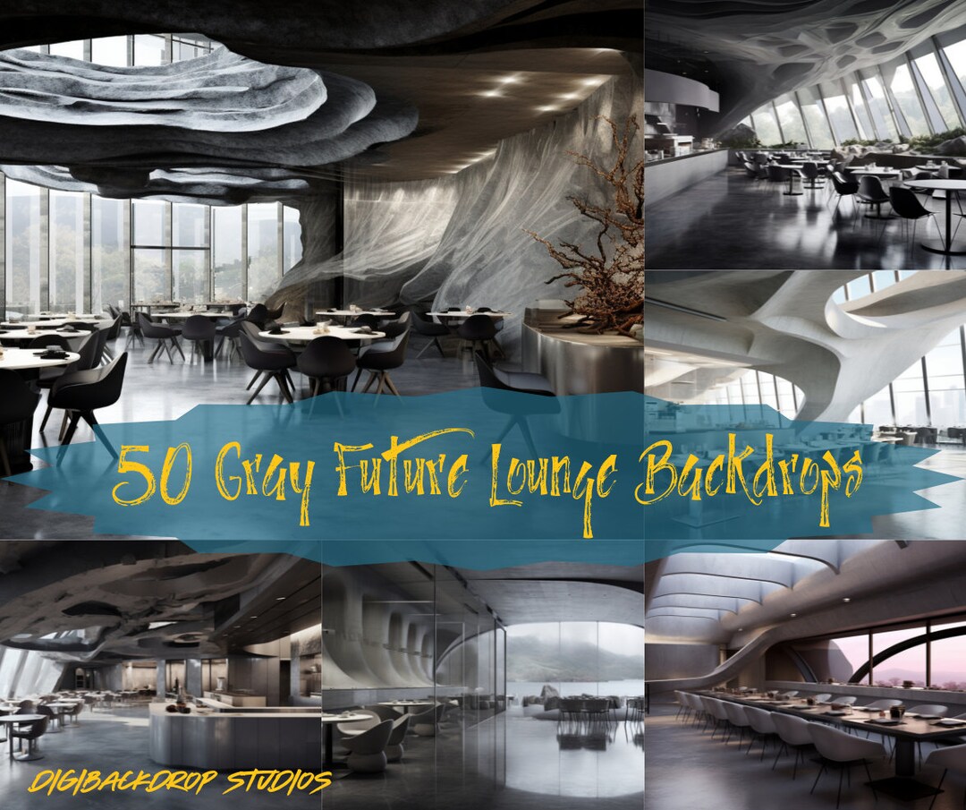 Gray Future Lounge Digital Backdrops – Futuristic Fine Art Photography ...