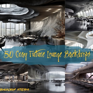 Gray Future Lounge Digital Backdrops – Futuristic Fine Art Photography ...
