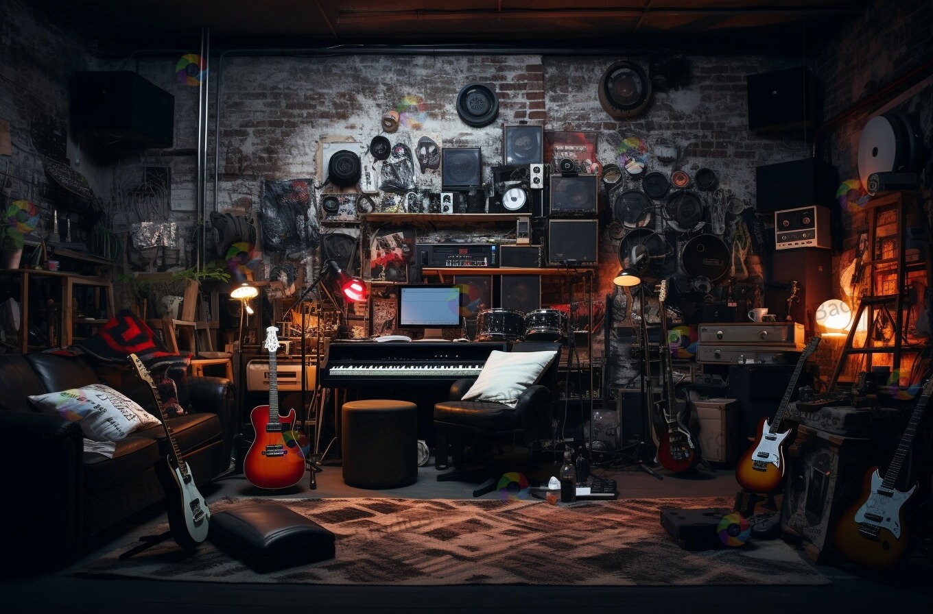 Rhythmic Reverie Digital Backdrops – Home Music Studio Fine Art ...