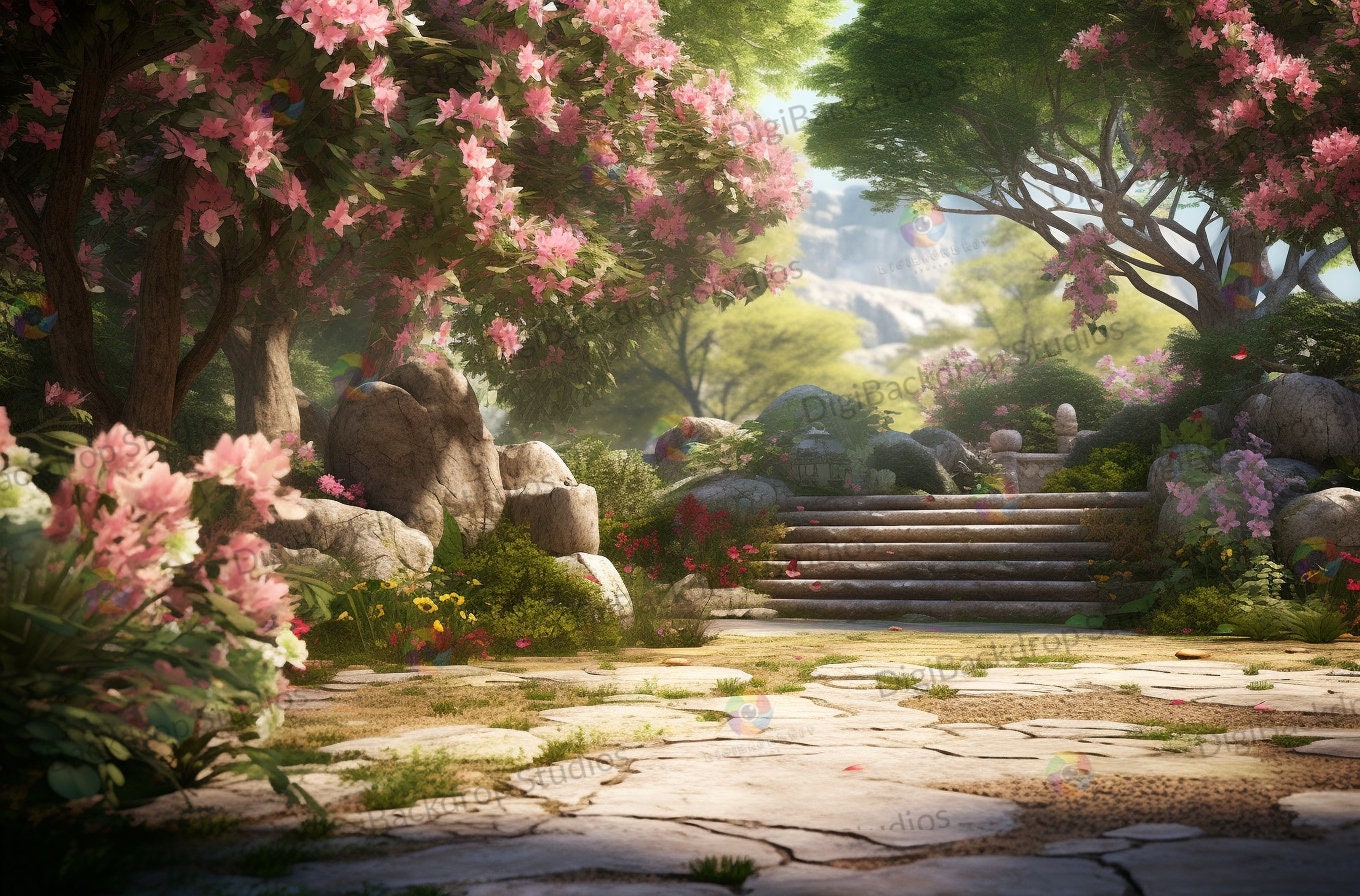 Digital Background for Canva Art Photography Photoshop Lush Garden ...