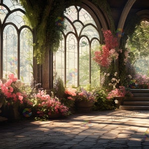 Floral Arch Digital Backdrops: Garden Photography Backgrounds (PNG/JPEG ...