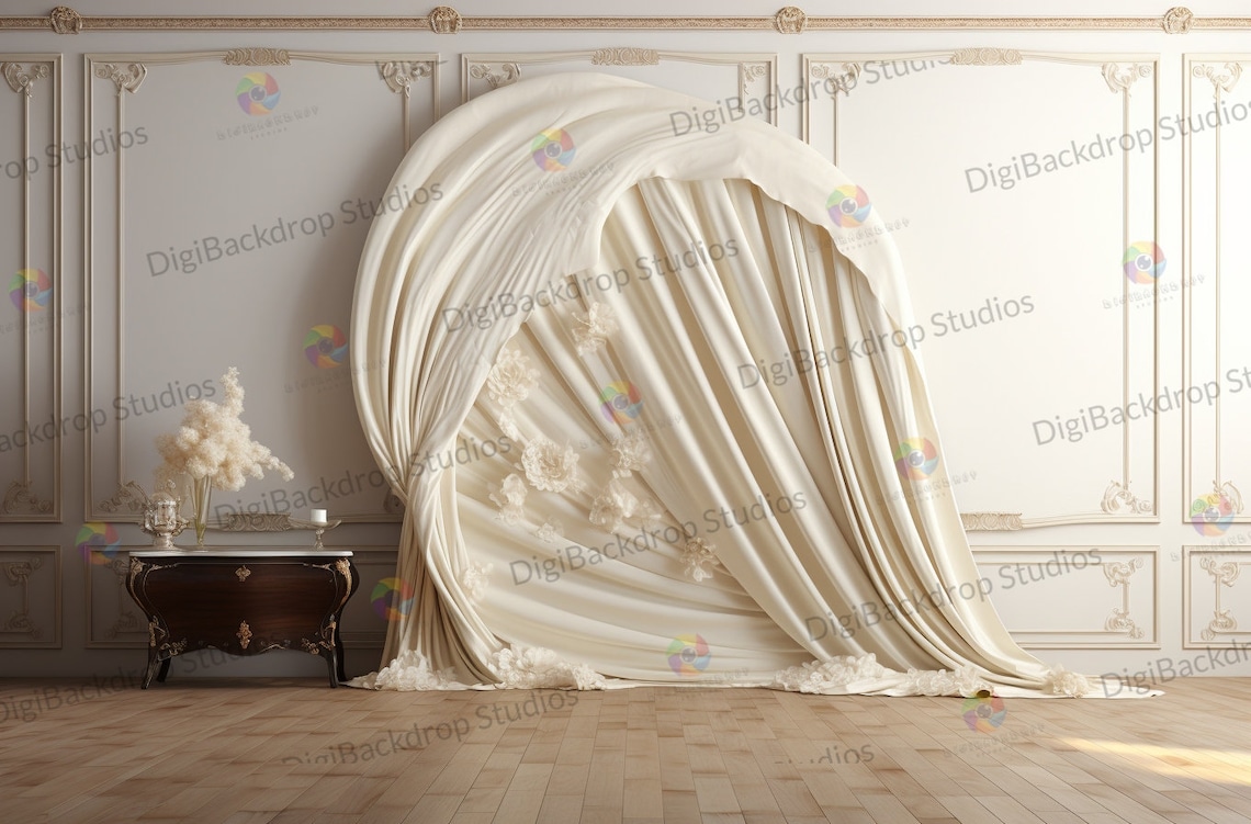 Opulent Floral Drapery Backdrops: High-res PNG/JPG for Canva, Photoshop ...
