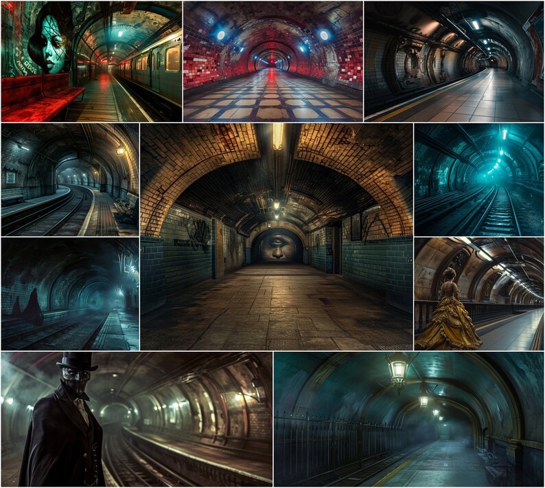 London Underground Phantom Backdrops: High-res Digital PNG Collection ...