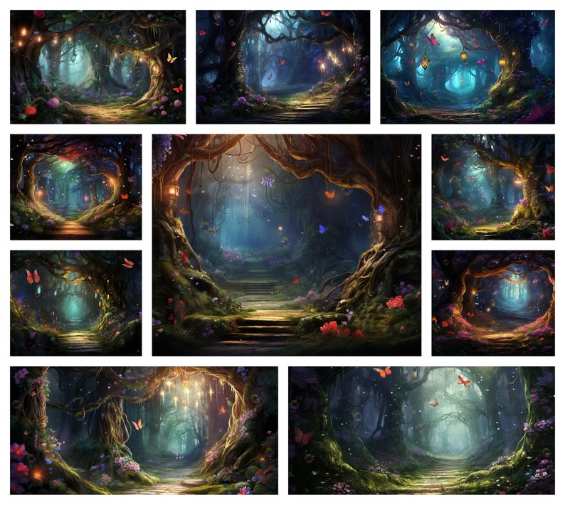 Enchanting Forest Backdrops: 50 Mystical PNG Overlays (digital Download ...