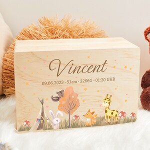 Custom Wooden Reminder Box, Baby Memory Box, Cute Animal Pattern Memory ...