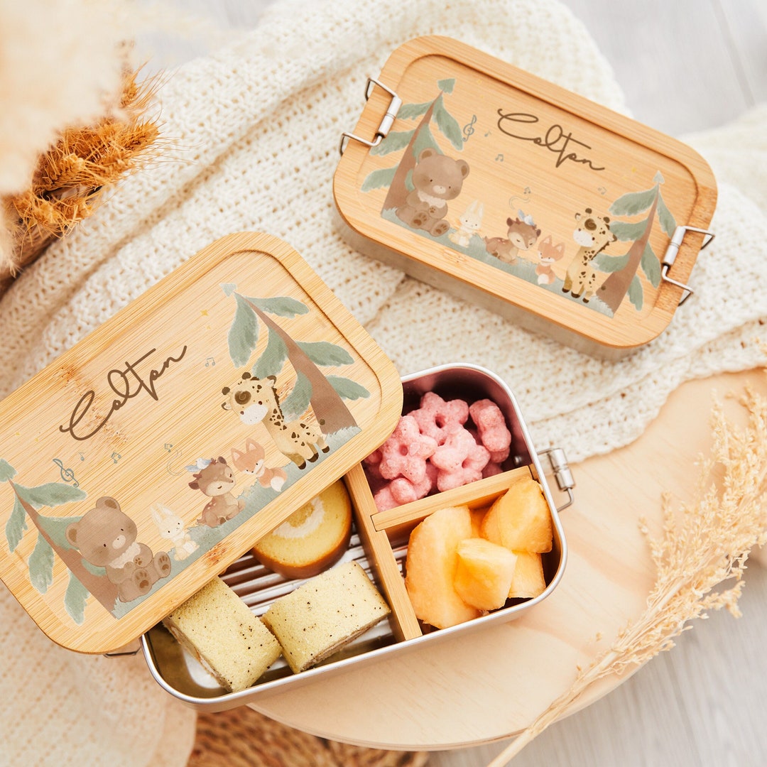 Custom Kids Lunch Box, Baby 1st Birthday Gift, Personalized Wooden Kids ...
