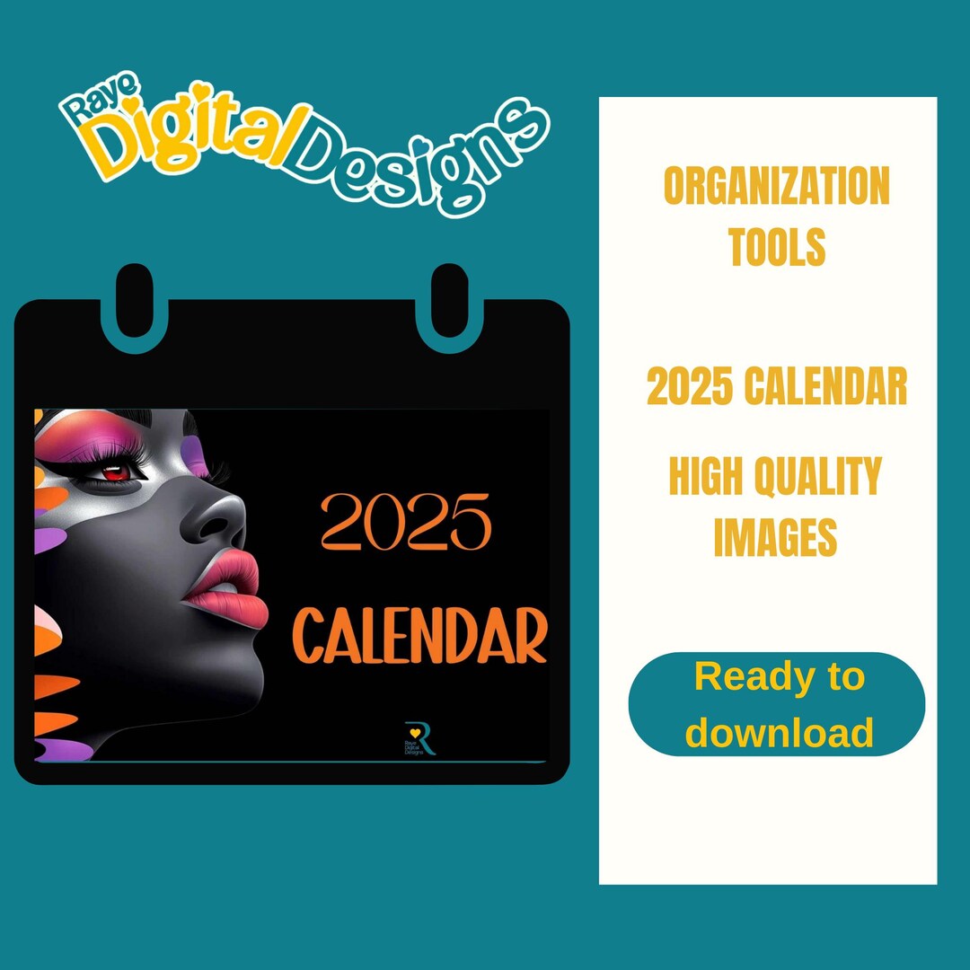 2025 Digital & Printable Calendar Full-year Design PDF - Etsy