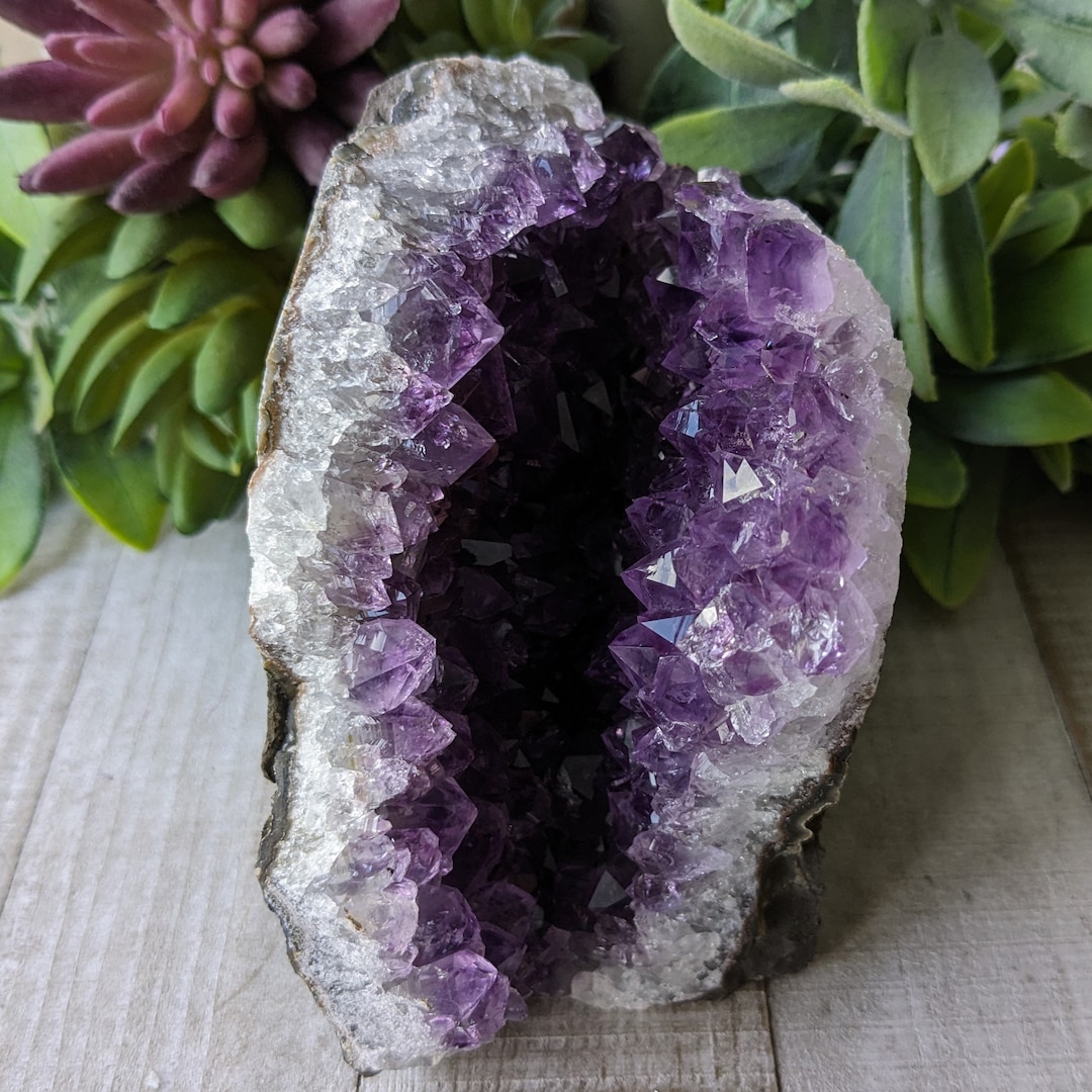 High Quality Amethyst Geode Cluster Deep Purple Color Cut Base Crystal ...