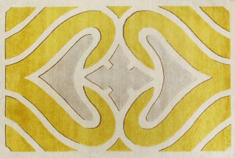 Mid Century Modern Rug MCM Art Deco Personalized Gift Woven Designer ...