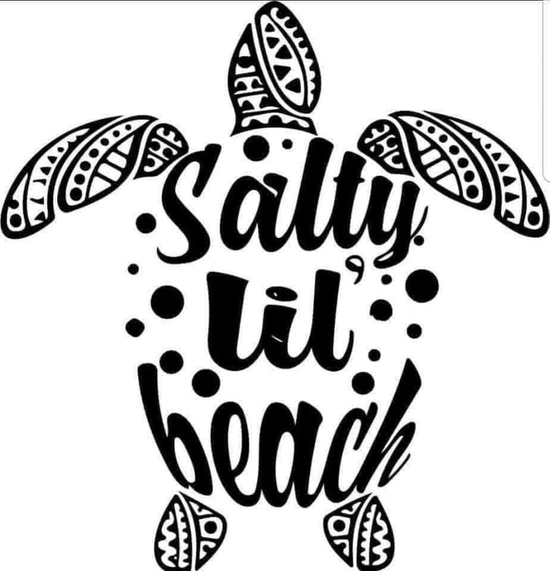 Turtle Salty Lil Beach Decal - Etsy