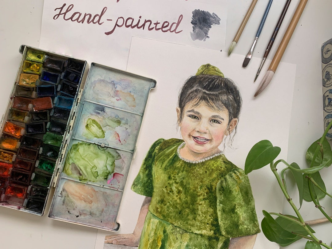 Watercolor Portrait No Background Hand Painted Custom - Etsy