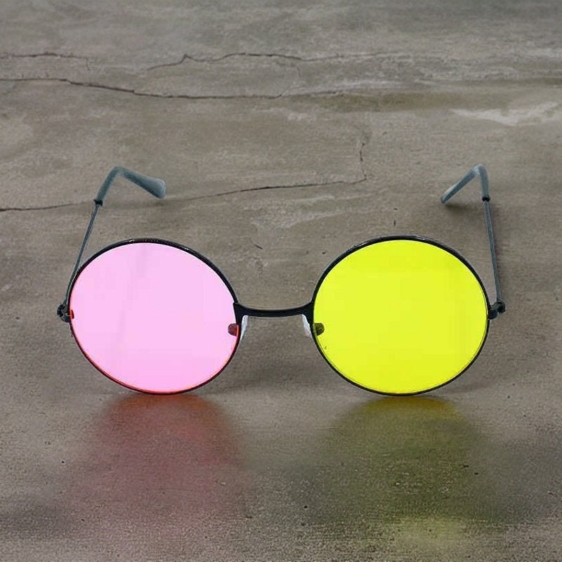 Pink and Yellow Circular Sunglasses Spamton Cosplay - Etsy