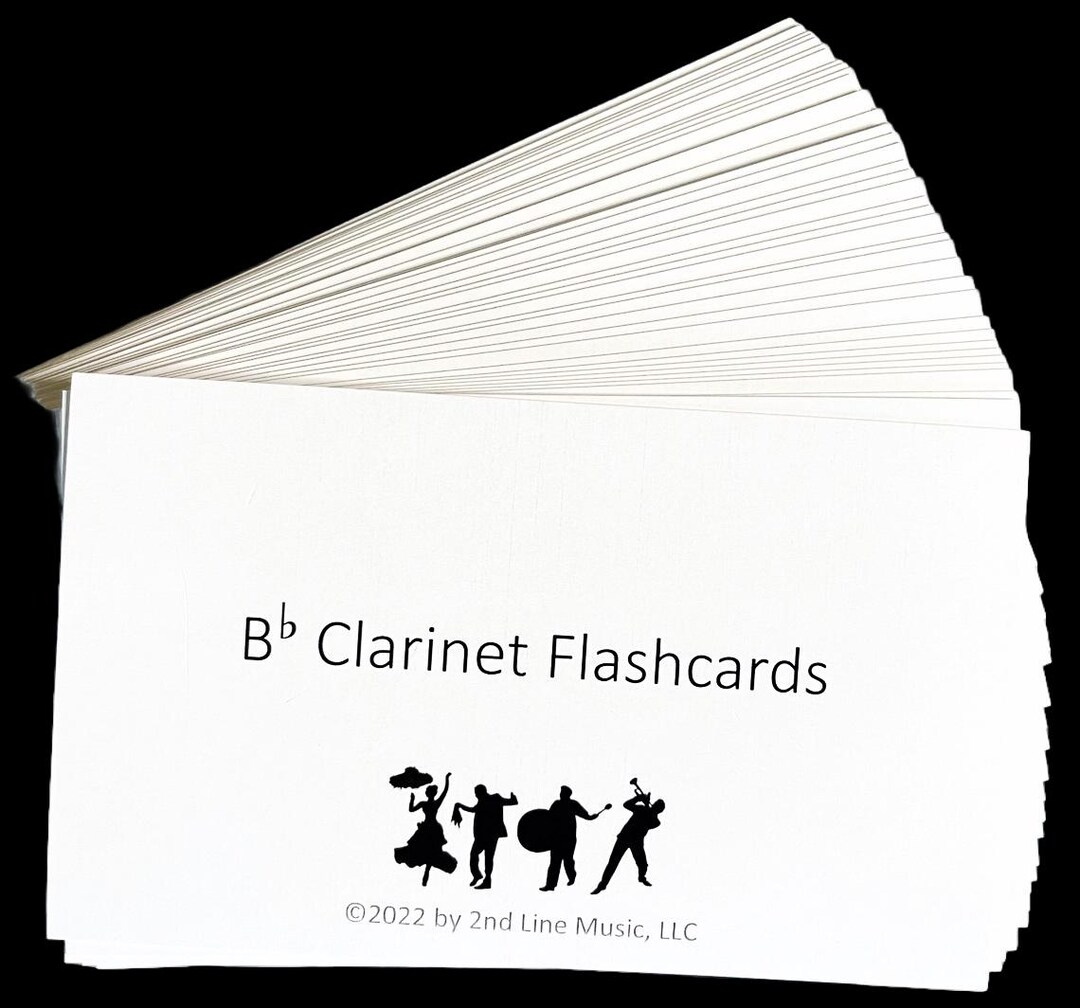 Learn Clarinet With Treble Clef Flashcards and Clarinet Fingerings - Etsy