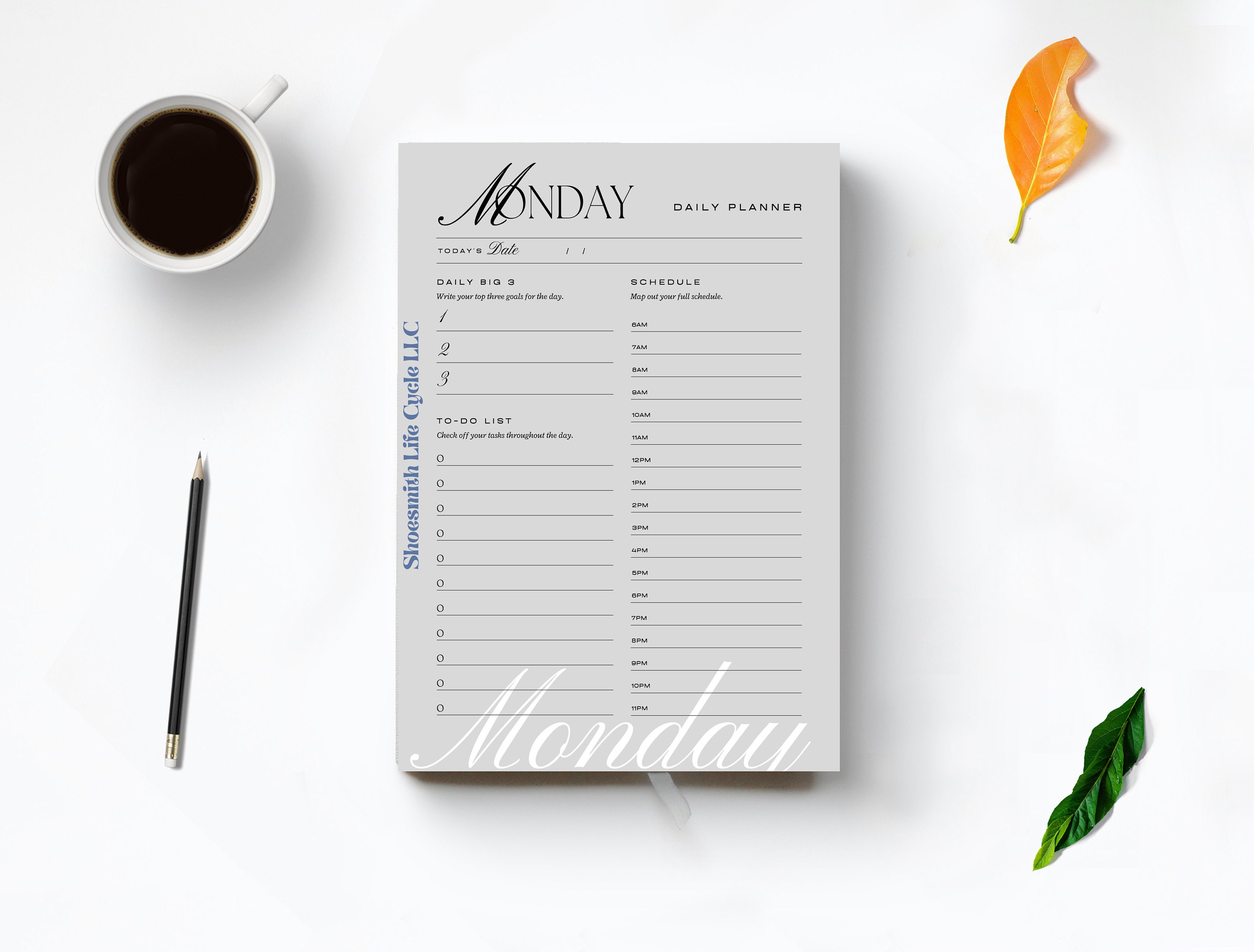 Elegant Printable Daily Planner, Watercolor Weekly Plan, Printable ...