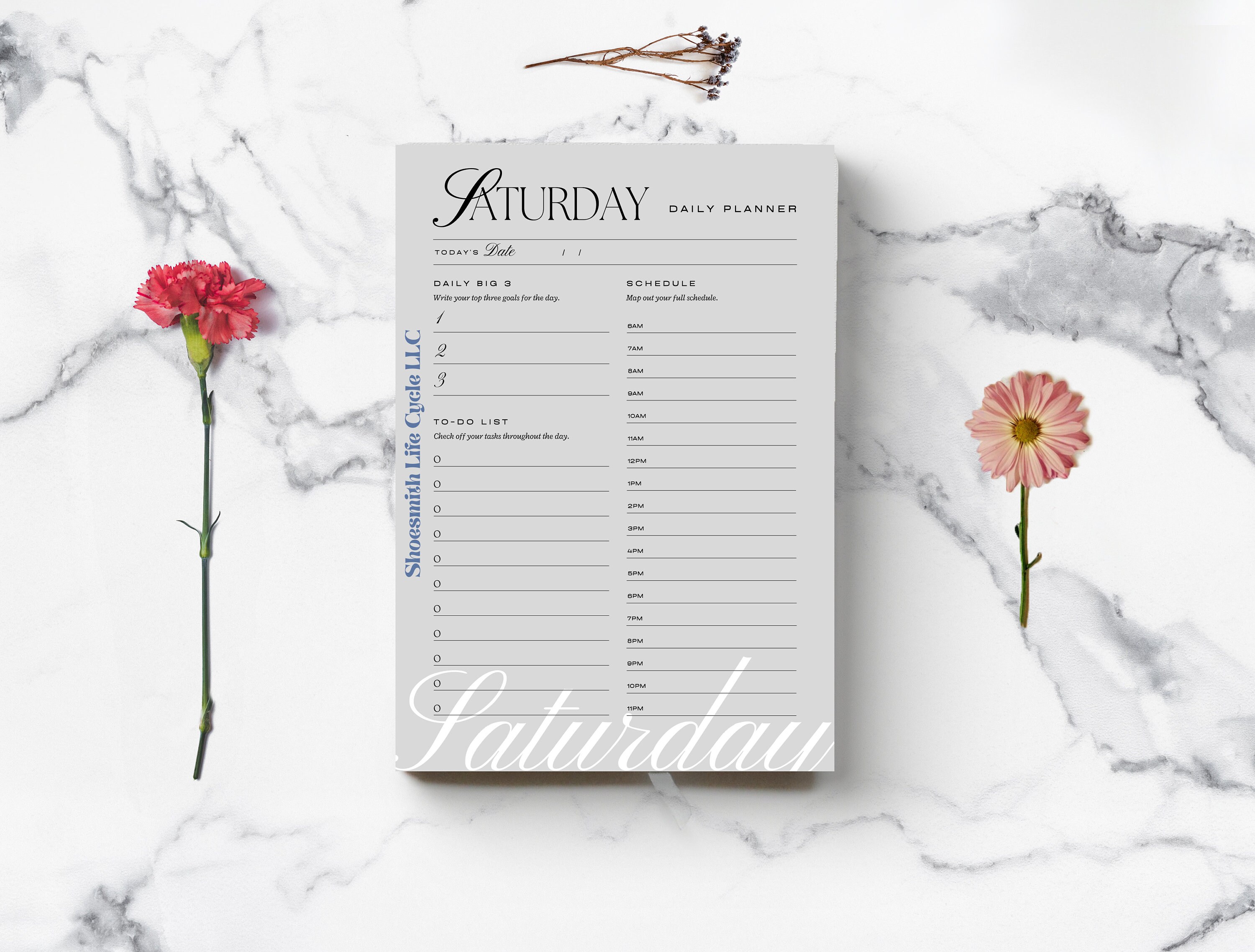Elegant Printable Daily Planner, Watercolor Weekly Plan, Printable ...