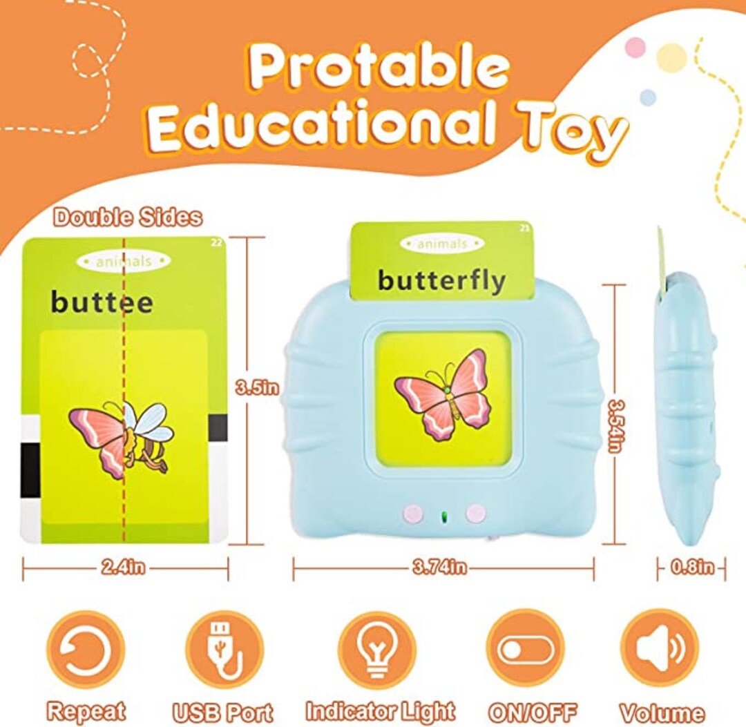 Early Education Talking Flashing Cards - Etsy