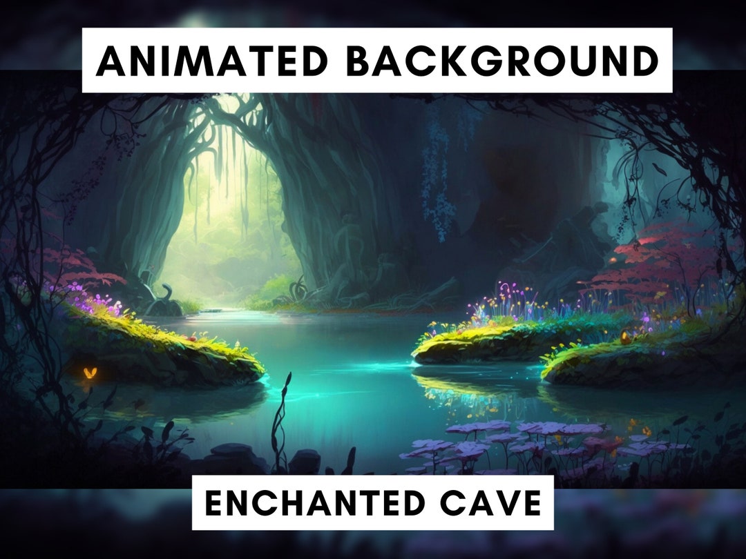 Animated Background for Twitch, Enchanted Cave, Vtuber Background ...